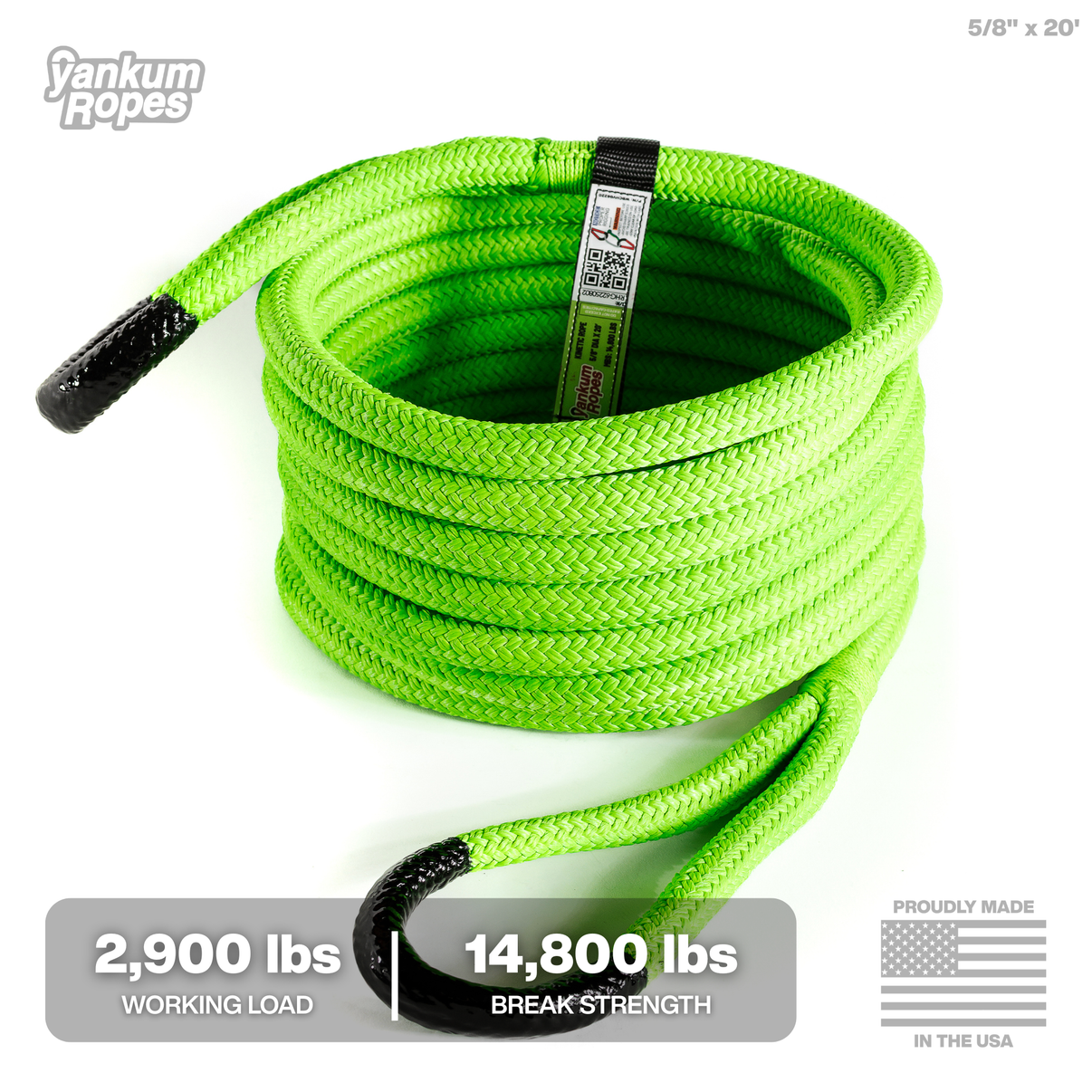 Hi-Vis Kinetic Recovery Rope – Yankum Ropes